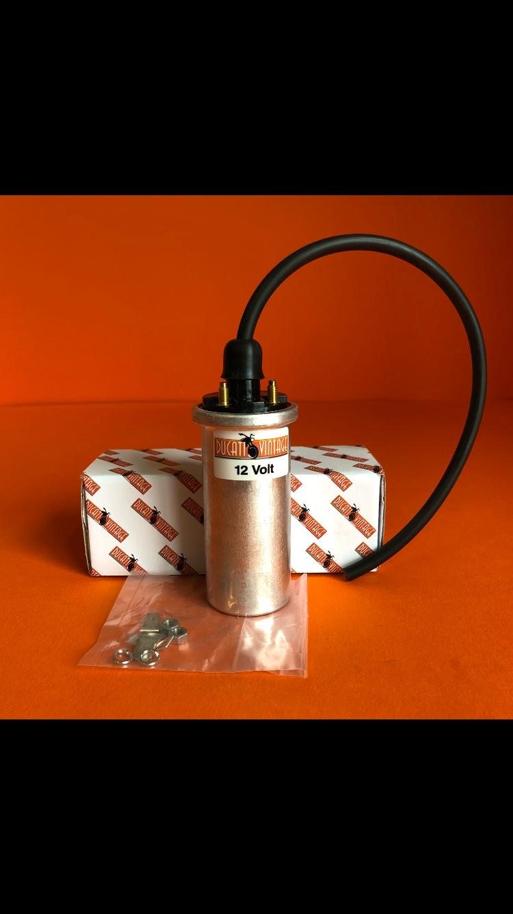 Coil A.T. 3,2 Ω 12V DC high quality Lucas (UK) for Ducati single with ...