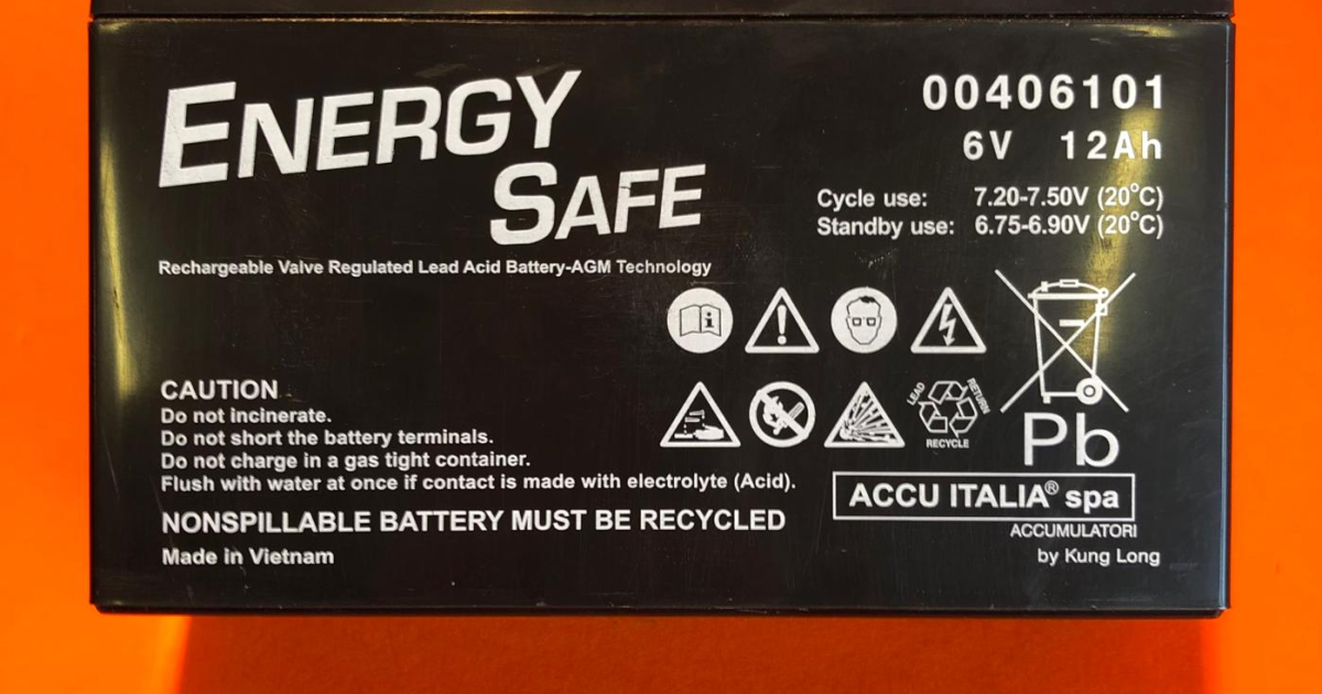 Hermetic battery lead-gel 6V 12Ah for all Ducati single models 6V