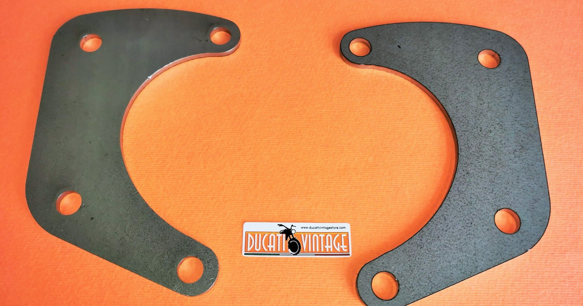Pair engine support plates for Ducati single narrow case models 1962/1968