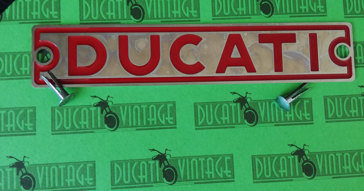 DUCATI plate, in chromed metal, for saddle Ducati Scrambler and Ducati ...